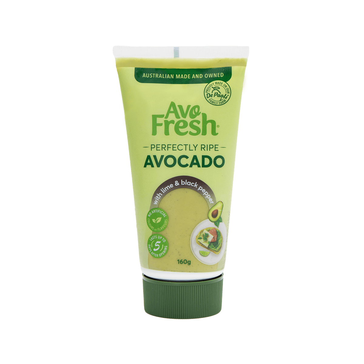 AvoFresh Lime & Black Pepper Avocado Tube 160G - Chilled - 1974 by Meat ...